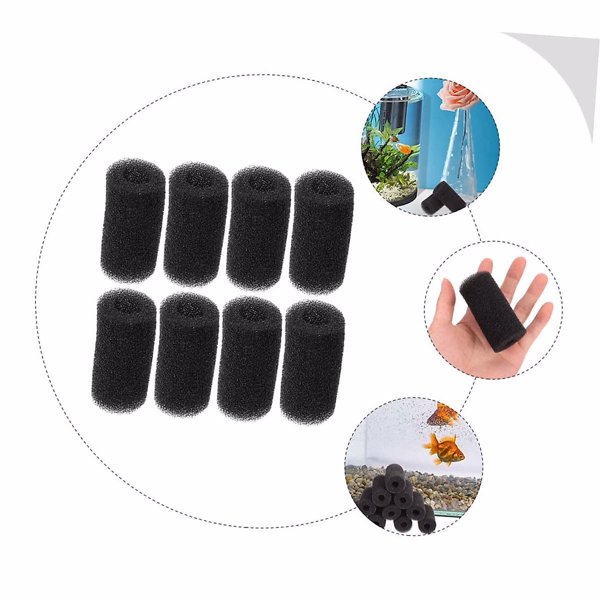 GANAZONO 40 Pcs Filter Cotton Filter Intake Strainer Fish Tank Pre- Filter Guard Pool Vacuum Hose Connector Pool Sweep Aquarium pre Filter Pool pad Water Inlet Cover Protection 304 Network