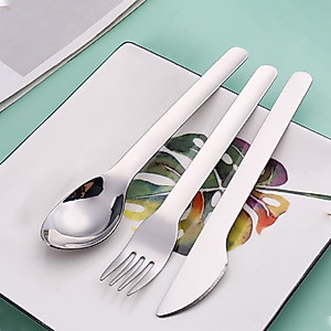 VANRA 3-Piece Portable Flatware Set Pocket Utensils Set 18/8 Stainless Steel Fork Spoon Knife Set with Case for Lunch Travel Camping School Work Picnics (Grey)