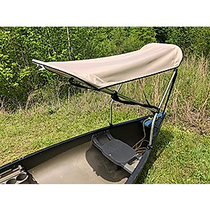 Cypress Rowe Outfitters Beige Canoe/Kayak Sun Shade/Canopy Bimini Top - Perfect Umbrella for Kayaking, Canoeing, Fishing Awning to Block UV & Heat Rays and Rain Protection