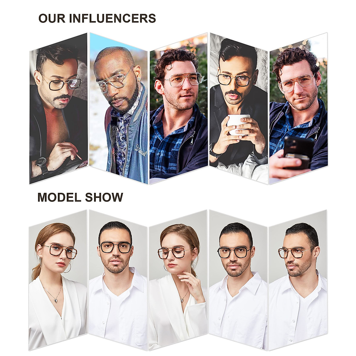 SOJOS Blue Light Blocking Glasses for Men Women Aviator Square Classic Glasses SJ1126 with Gold Frame/Black Rim/Anti-Blue Light Lens