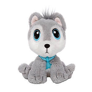 Little Tikes Rescue Tales Babies - Husky | Soft Cuddly Plush Pet Toy with Collar, Tag, Doghouse, Stickers, Activities | Ages 3+