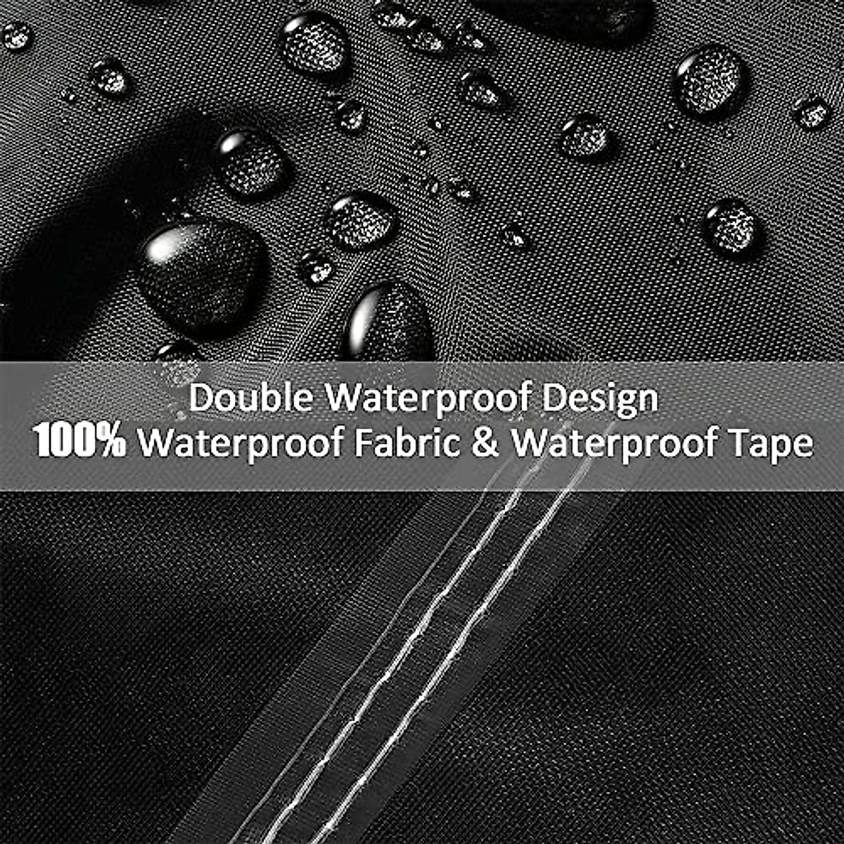 Patio Furniture Cover Waterproof Outdoor Furniture Cover for Patio Table and Chair, Heavy Duty Rectangular Patio Furniture Set Cover for Snow Protection Silver (120x120x74cm)