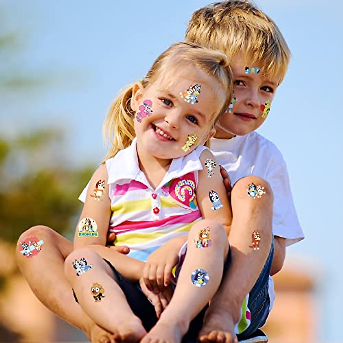 20 Sheets (650Pcs) Blue Dog Temporary Tattoos Stickers for Kids, Blue Dog Birthday Party Supplies Decorations Party Favors, Gifts for Boys Girls School Classroom Rewards