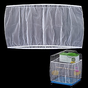 Chihutown Bird Cage Seed Catcher Skirt, Bird Cage Mesh Net Cover, Parakeet Cage Skirt, Bird Cage Cover Seed Catcher for Round Square Cages (White)