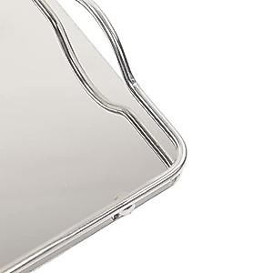 Pwshymi Large Rectangle Tray, Stainless Steel Large Serving Tray Home Living Room Commercial Dishes Tray for Coffee Water Cups Fruit