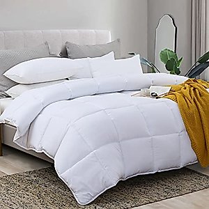 L LOVSOUL Down Alternative Comforter (White,King)-Ultra Soft Brushed Microfiber-Comforter Plush Mircofiber Comforter Duvet Insert (106x90Inches)