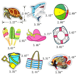 Summer Beach Stickers Ocean Animal Stickers Combo 100 PCS, Vinyl Waterproof Ocean Theme Stickers Bulk for Kids Teens Adults, Cute Sea Animal Stickers for Water Bottle, Laptop, Surfboard, Luggage