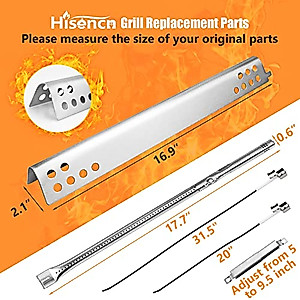 Hisencn Grill Replacement Parts for Charbroil Performance 475 4 Burner 463347017 463377319 463376017 463335517 463342119 463347418 G470-5200-W1 Burner G470-0004-W1A Heat Plates and Cooking Grates