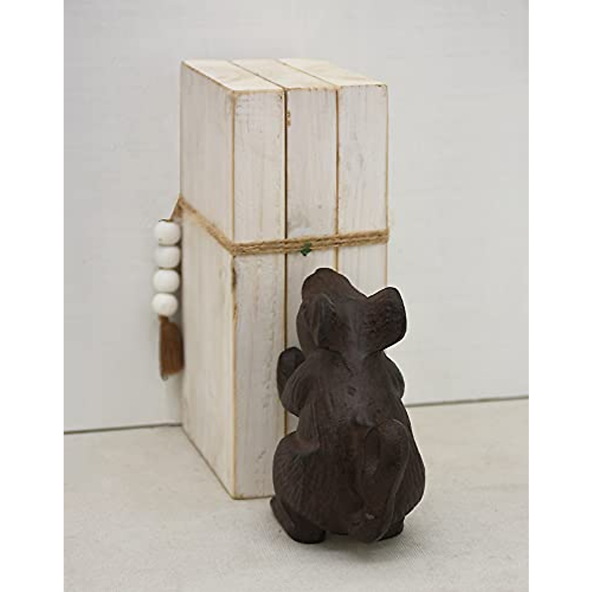 Cast Iron Bookend,Heavy Duty Book Ends,Metal Mouse Figurine Shelf Decor, Farmhouse Style,Antique Brown