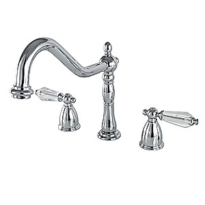 Kingston Brass KB1791WLLLS 8" to 16" Widespread Kitchen Faucet Less Sprayer, 8-1/4" in Spout Reach, Chrome