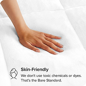 Bare Home Twin XL Mattress Pad - Pillow Top Reversible - Soft Mattress Topper - Cooling Breathable - 8" to 24" Deep Pocket - Fitted Mattress Cover - Plush Noiseless Mattress Protector (Twin XL)