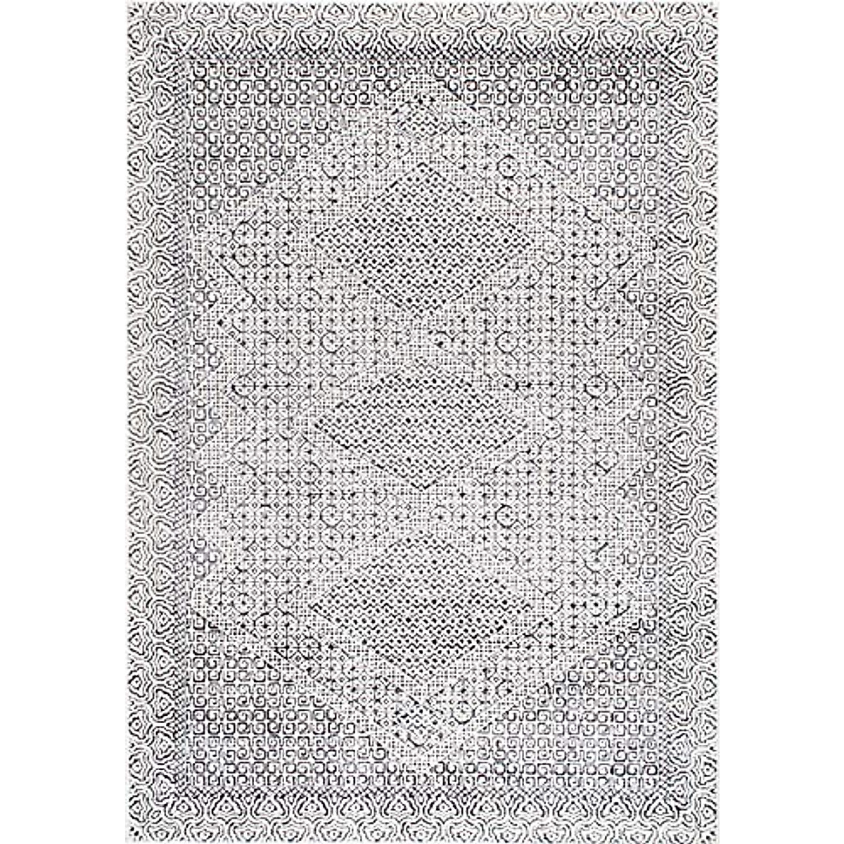 nuLOOM Vintage Exie Area Rug, 6 ft, Light Grey