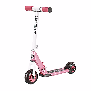 Albott Kid Scooter My 1st Scooter Folding Removable 4 Wheel Scooters for Kids 3 Growth Stage Transformer Toddler Scooters Age 3-5 (Pink)