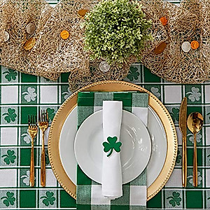 DII St. Patrick's Day Collection Tabletop, Tablecloth, 60x84, Shamrock Check