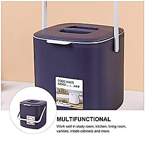Yardwe Dual Trash Garbage Can Wet and Dry Waste Bin Kitchen Garbage Container with Lid and Handle Purple for Bathrooms Powder Rooms Kitchens Home Offices