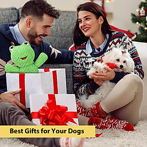 Letsmeet Dog Squeak Toys Durable Plush Dog Toy with Crinkle Paper, Tug of War Pull Toys for Puppies, Interactive Dog Chew Toys for Small, Medium and Large Dogs