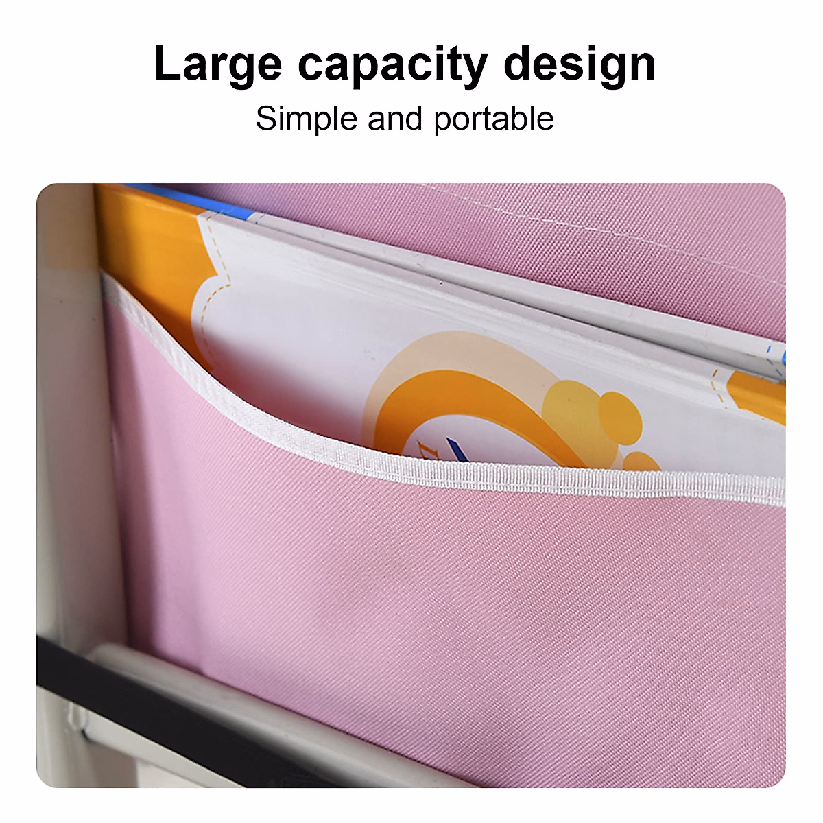 TINAYAUE Desk-Side Book Hanging Storage Pocket Multi-Layer Students Classroom Desk Side Hanging Caddy Organizer Paper File Sorter Rack Shelf Pens Holder Space Saver Storage Bags