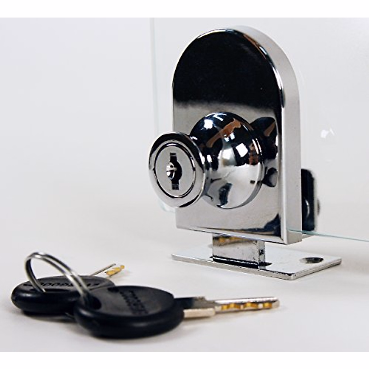 FJM Security 0240-KA, Single Glass Door Lock with Chrome Finish, Keyed Alike