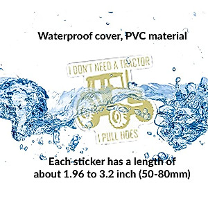 50 Pcs Tractor Stickers | Cool Deere Green Farmer Tractor Stickers for Bottle, Laptop, Skateboard, Phone - Truck and Tractor Merchandise Stickers and Decals Gifts for Kids, Teens, Adults