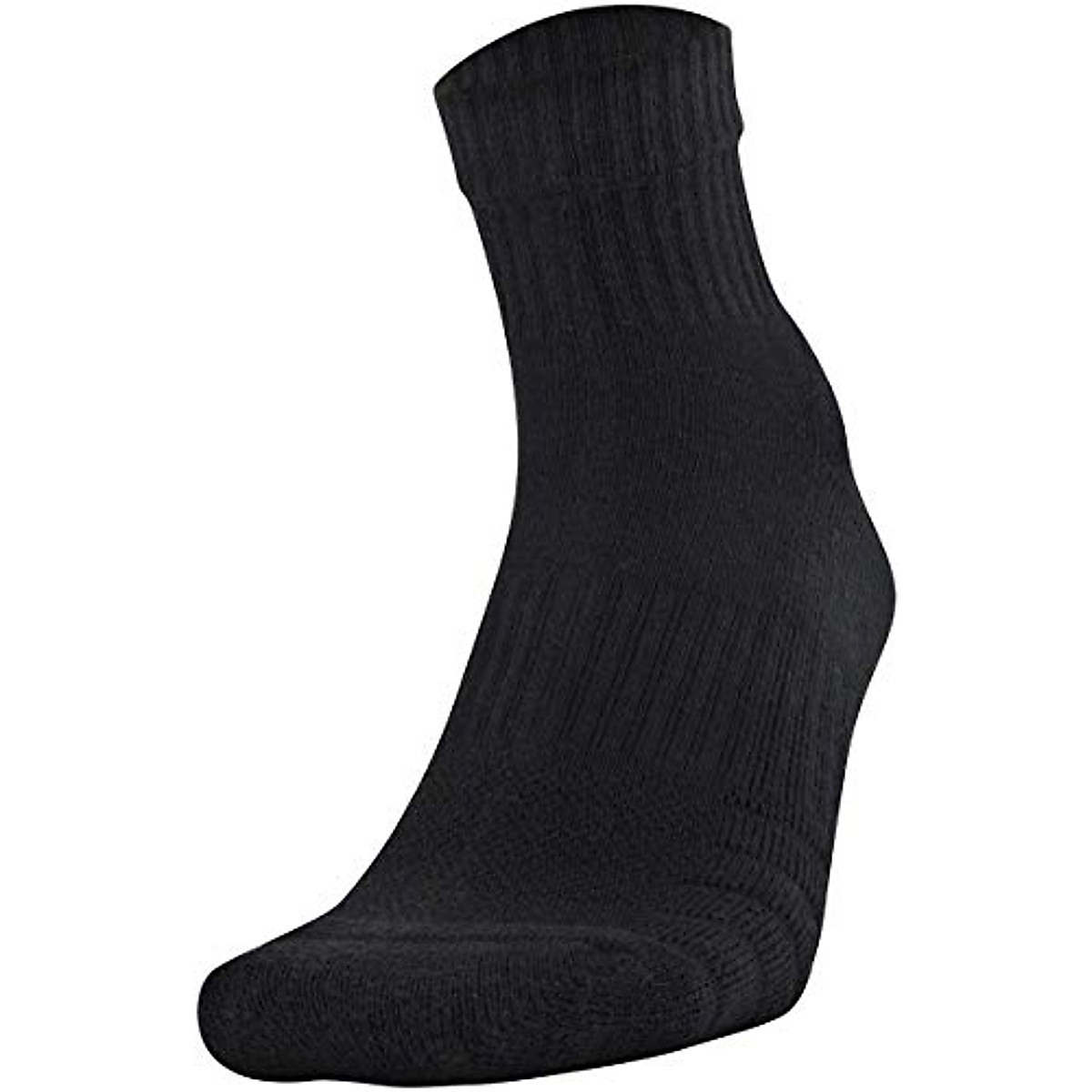 Under Armour Adult Training Cotton Quarter Socks, Multipairs , Black (6-Pairs) , Large