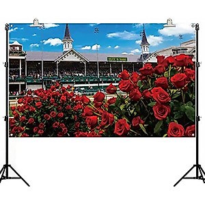 Kentucky Derby Photo Booth Backdrop Churchill Downs Horse Racing Rose Indoor Outdoor Party Photography Home Wall Background Decoration (7×5ft)
