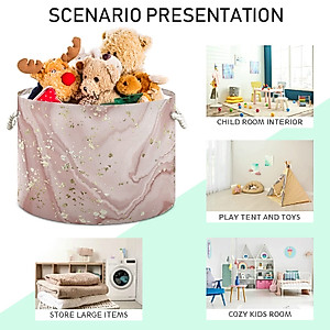 xigua Cotton Rope Basket Rose Gold Abstract Marble Baby Laundry Basket Blanket Kids Toy Storage Basket Glove Box
