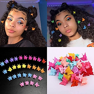 MUUZLL 50 Pack Butterfly Hair Clips Pastel Mini Cute Accessories For 90S Girls Women, Matte Colors Assorted Color, Beautiful And Random Colour