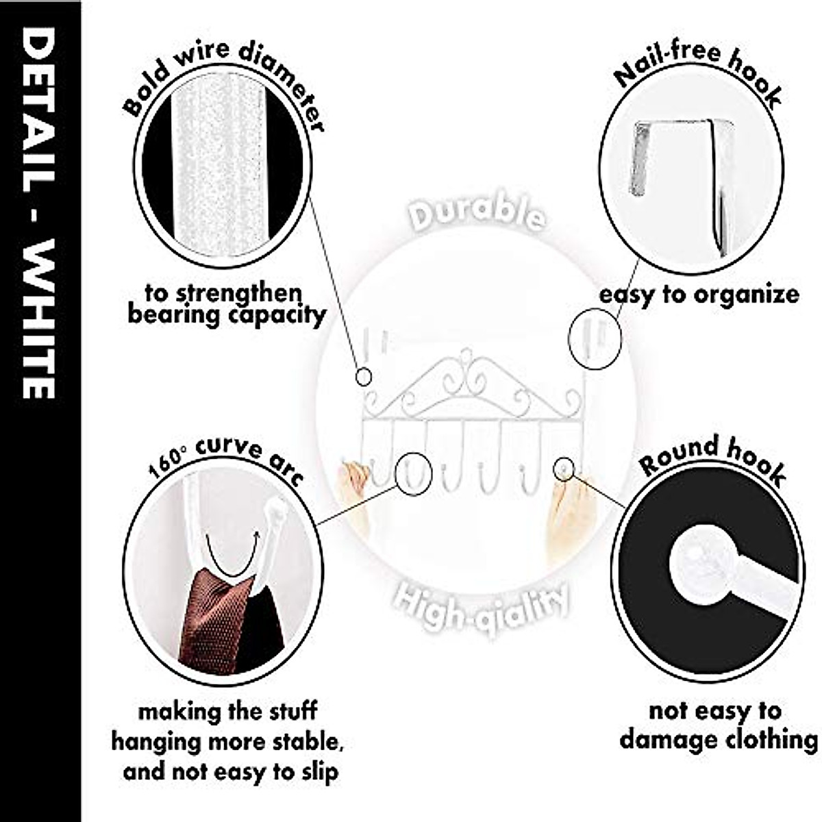 ZYHOOOE Over Door Hanger Organizer,7 Hooks Metal Storage Rack for Home Use Hats Coats Key Bag Clothes Scarfs