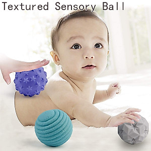 BOBXIN 15 PCS Baby Blocks Toys Soft Stacking Blocks Baby Sensory Ball Teether Infant Bath Toys Squeeze Play with Numbers Shapes Animals Fruit and Textures Toy for Babies Toddlers 6 Months