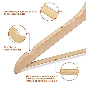 Amazon Basics Wood Suit Clothes Hangers - Natural, 30-Pack