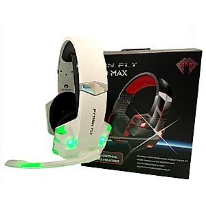 Nxt Level Python Fly G9000 Max Ultralight Stereo Professional Gaming Headset 7.1 Bass Surround Sound with Noise Cancellation Microphone for PS5 PS4 Xbox Controller Mobile Phone PC (White Green)