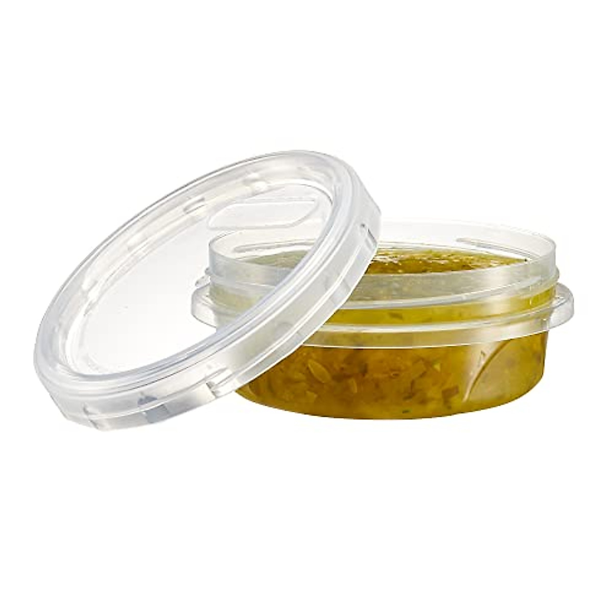 PLASTICPRO 6 Pack Twist Cap Food Storage Containers with Clear Screw on Lid- 8 oz Reusable Meal Prep Containers - Freezer and Microwave Safe Clear Plastic Food Storage