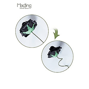 MACTING Black Roses Artificial Flowers, 30pcs Real Touch Fake Foam Roses for DIY Bouquets Wedding Party Baby Shower Home Decoration (Black)