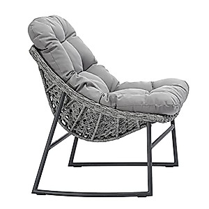 QUUL Rattan Sofa Set Outdoor Indoor Garden Patio Furniture 4 Pieces Set 1 Double Sofa + 2 Single Sofas + 1 Table