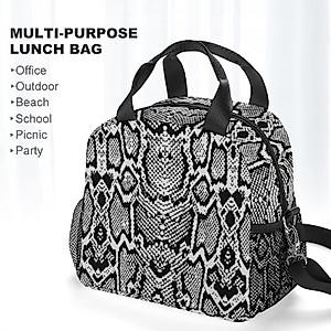 Snake Skin Lunch Bag, Lunch Box Portable Insulated Lunch Tote Bag, Thermal Cooler Bag for Women Work Outdoor