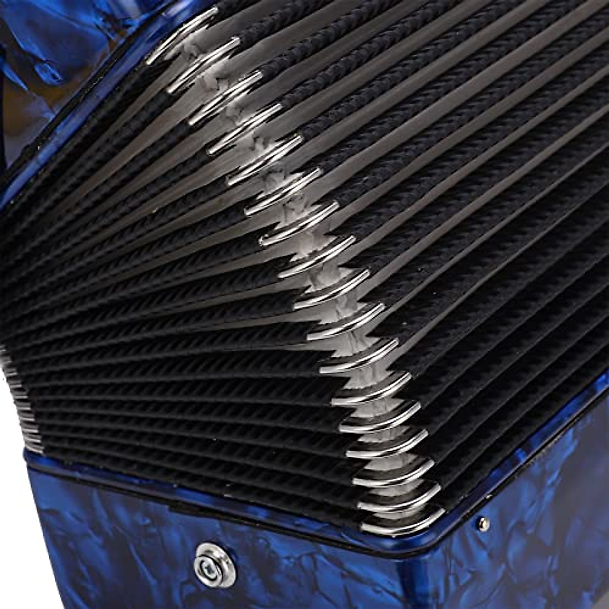 Accordion, 22 Keys 8 Bass Exquisite Celluloid Piano Accordion with Adjustable Straps, International Standard Professional Tuning Musical Instrument for Beginners Adults Stage Performance(Navy blue)