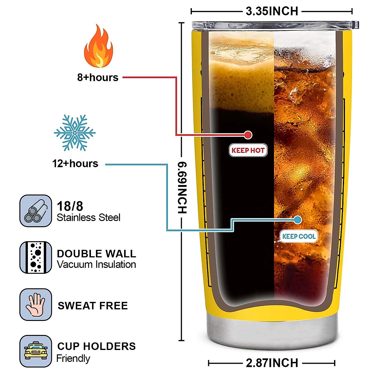 BDANTUMBLER School Bus Driver Appreciation Gifts, School Bus Driver Gifts, Bus Driver Gifts for Men Women, Back to School Gifts for Retired School Bus Tumbler Cup 20oz, black,yellow