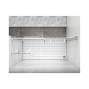 Elegant Kitchen and Bath SD202-4876PCH Frameless Shower Door 48 x 76 Polished Chrome