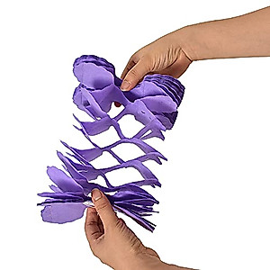 12 pcs Mermaid Four Leaf Clover Paper Garland 120ft Purple Lavender Party Streamers Tissue Flower Reusable Hanging Banner for Wedding Baby Bridal Shower Home Party Backdrop Decoration