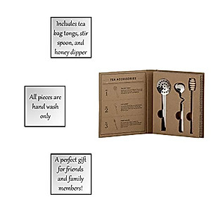 Santa Barbara Design Studio Gift Set Drinking Essentials SIPS Drinkware Kraft Cardboard Book Gift Box, 3-Pieces, Tea Accessories