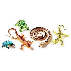 Learning Resources Jumbo Reptiles & Amphibians, Tortoise, Gecko, Snake, Iguana, and Tree Frog, 5 Animals, Ages 3+