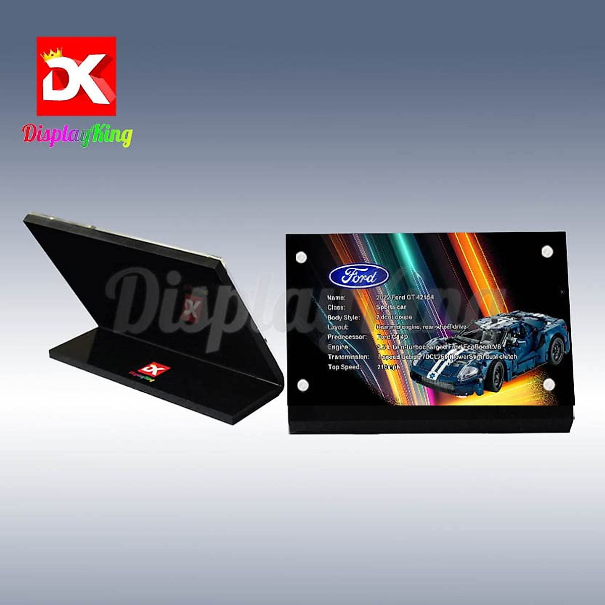 Acrylic Display Plaque for Lego 2022 Ford GT 42154(Lego Set is not Included)