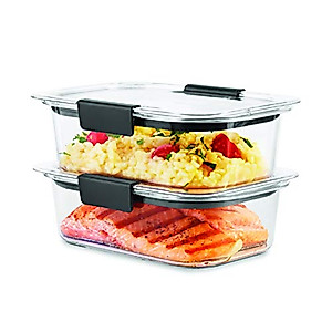 Rubbermaid Brilliance Food Storage Container, Medium, 3.2 Cup, Clear, 2-Pack (2025333)