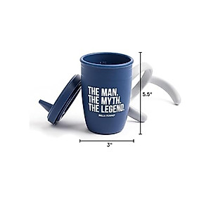 Bella Tunno Happy Sippy Cup – Transition Sippy Cups for Baby 6 Months and Older, Baby and Toddler Sippy Cups with Removable Handles and Non-Toxic, BPA Free Silicone, The Man, 8 oz