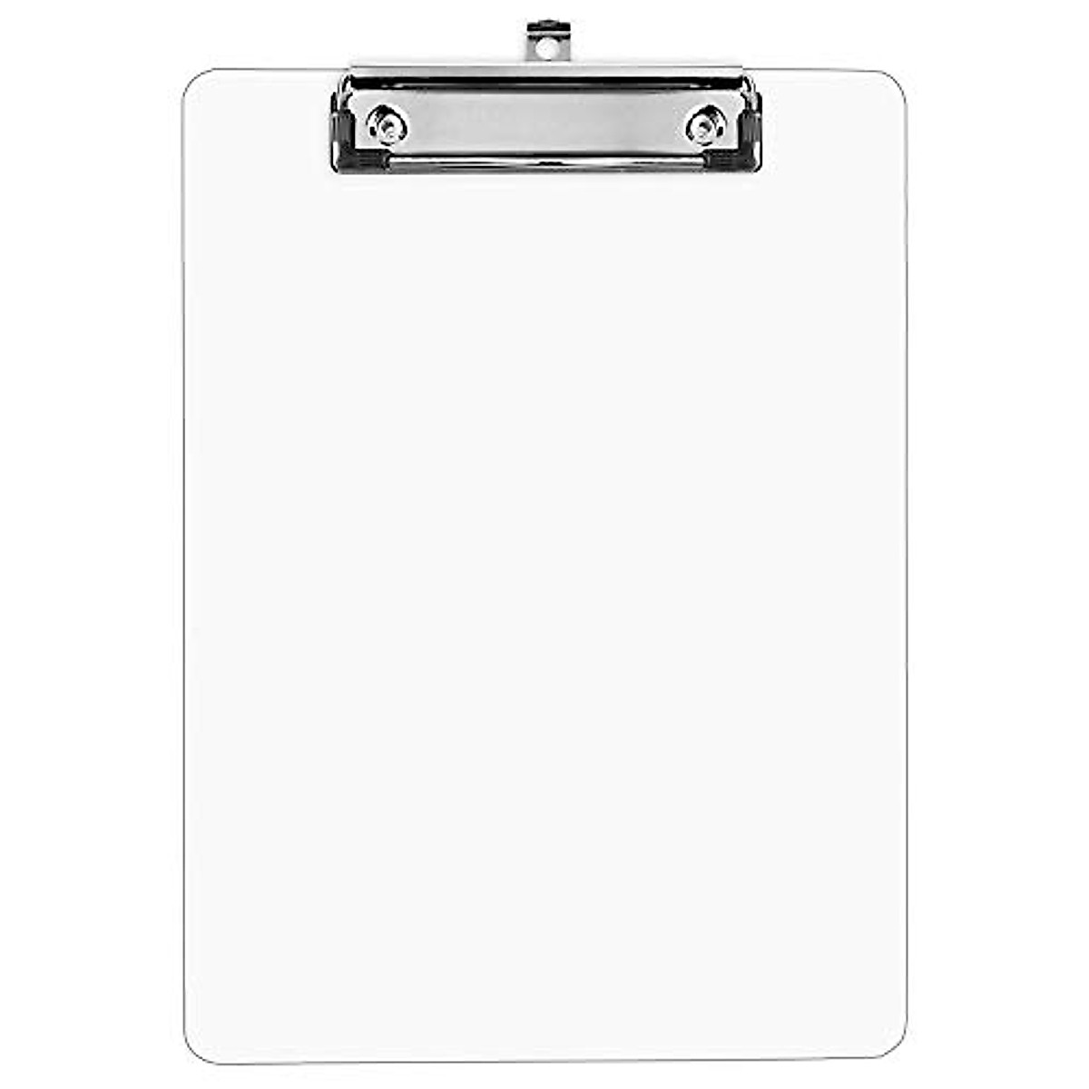 Plastic Clipboards (Set of 6) Transparent Clipboard (Clear) Strong 12.5 x 9 Inch | Holds 100 Sheets! Acrylic Clipboards with Low Profile Clip | Cute Clip Boards Board Clips