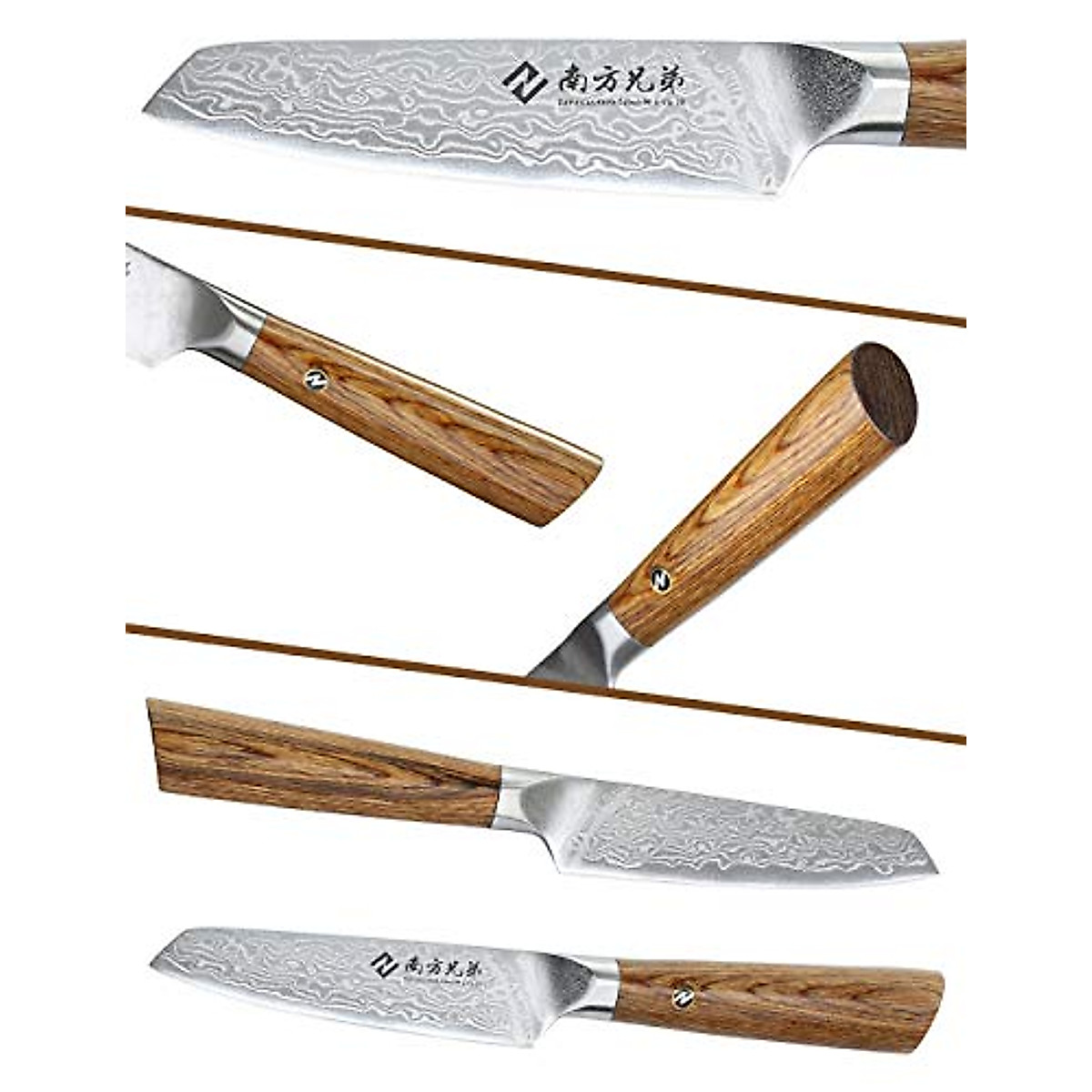 Paring Knife 3.8Inch Damascus Steel Knife Professional Super Steel VG10 Comfortable Ergonomic Wood Grain Handle Very Sharp Paring Knives for Kitchen–Gift Box