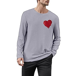 Fleece Jackets Fishing Shirts for Men Long Sleeve Male Plaid Round Neck Long Sleeve Slim Fit T Shirt Plus Size Solid Color Top Essentials Clothing Fear of god Grey