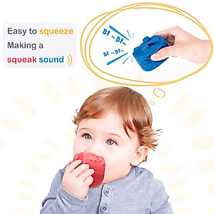 AUYYOSK 10 Pcs Baby Soft Stacking Building Blocks & Sensory Ball Infant Toys, Montessori Toys for Toddler Educational Squeeze Balls for Boys & Girls Babies Ages 6 9 12 Months 1 2 Years Old