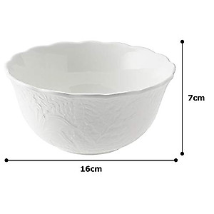 Narumi 51952-23143 Bowl Plate Set, Honeton Lace Bride, 6.3 inches (16 cm), White, Lace Pattern, Cute, Small Bowl, Donburi, Wedding Gift, Microwave Warm, Dishwasher Safe, Gift Box Included