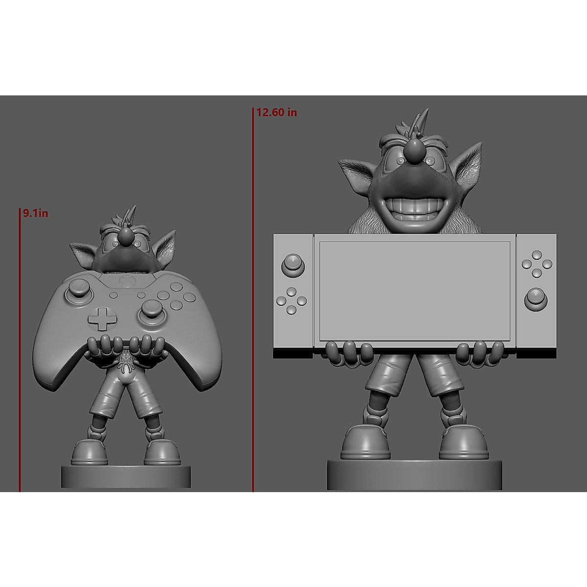 Exquisite Gaming: Crash Bandicoot Trilogy - Original Mobile Phone & Gaming Controller Holder, Device Stand, Cable Guys, Licensed Figure